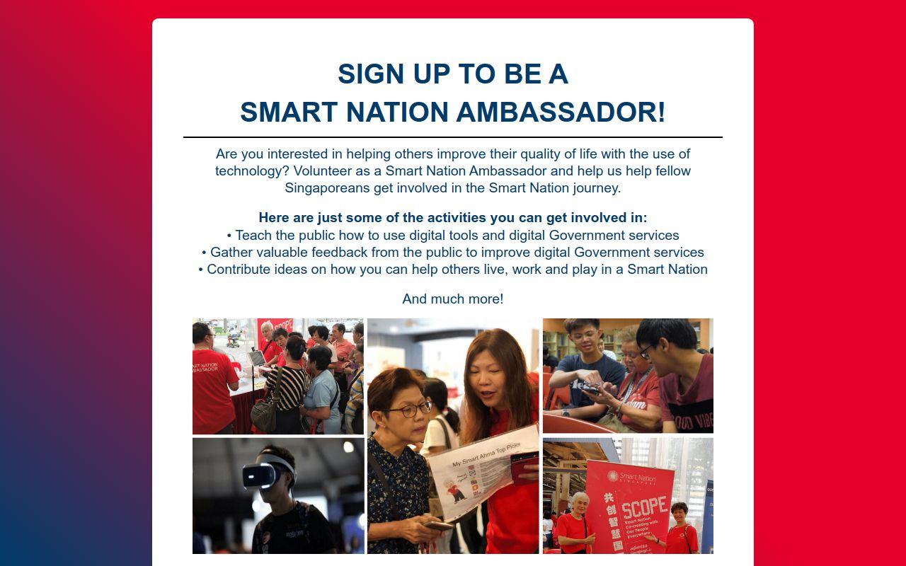 Sign up as a Smart Nation Ambassador!